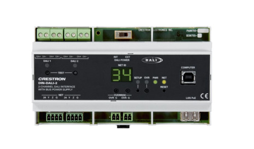 Crestron Interfaz DALI de 2 canales en carril DIN DIN-DALI-2, controla ...
