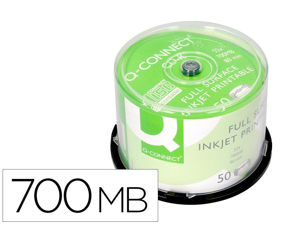 Q-connect CD-R imprimible Inkjet 700MB 80min 52x bote 50 unidades - Bixoto.com
