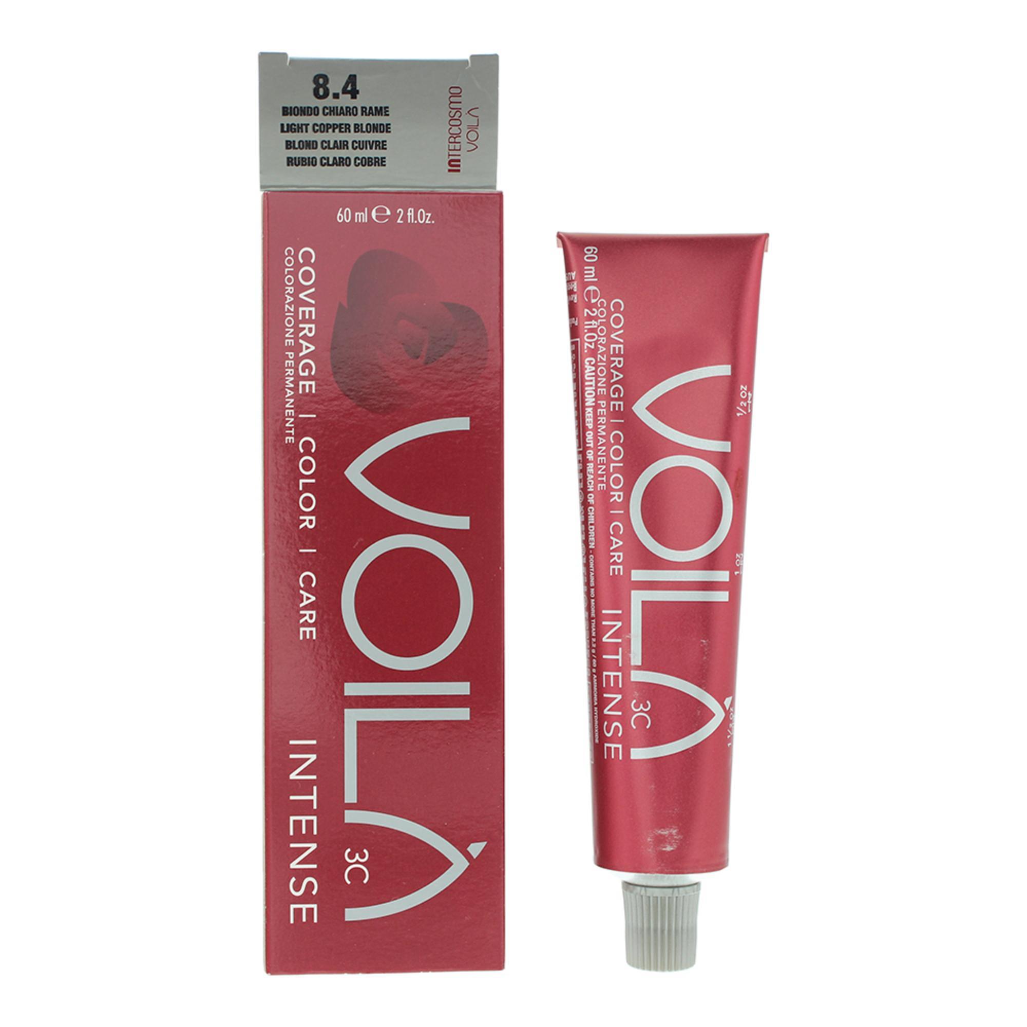 Voila 3C Intense, Tinte permanente para el cabello, 8.4 Light Copper ...