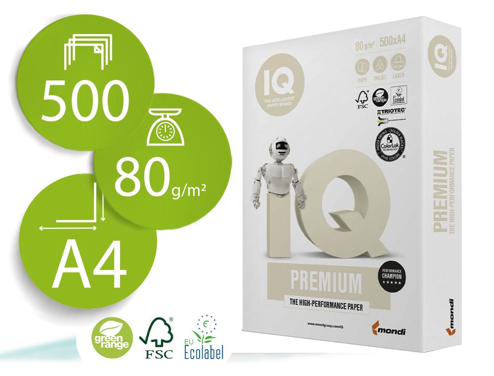 Iq premium Papel multifunción A4 80g 500 hojas. Ideal para fotocopias e ...