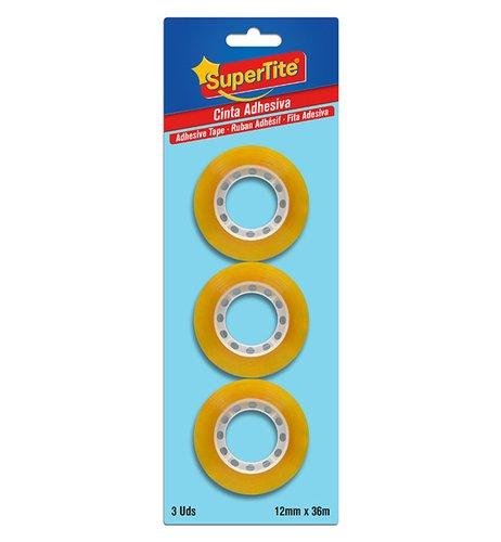 Cinta Adhesiva Supertite Caramelo Rollo 36X12 Blister De 3 (Set de 12 ...