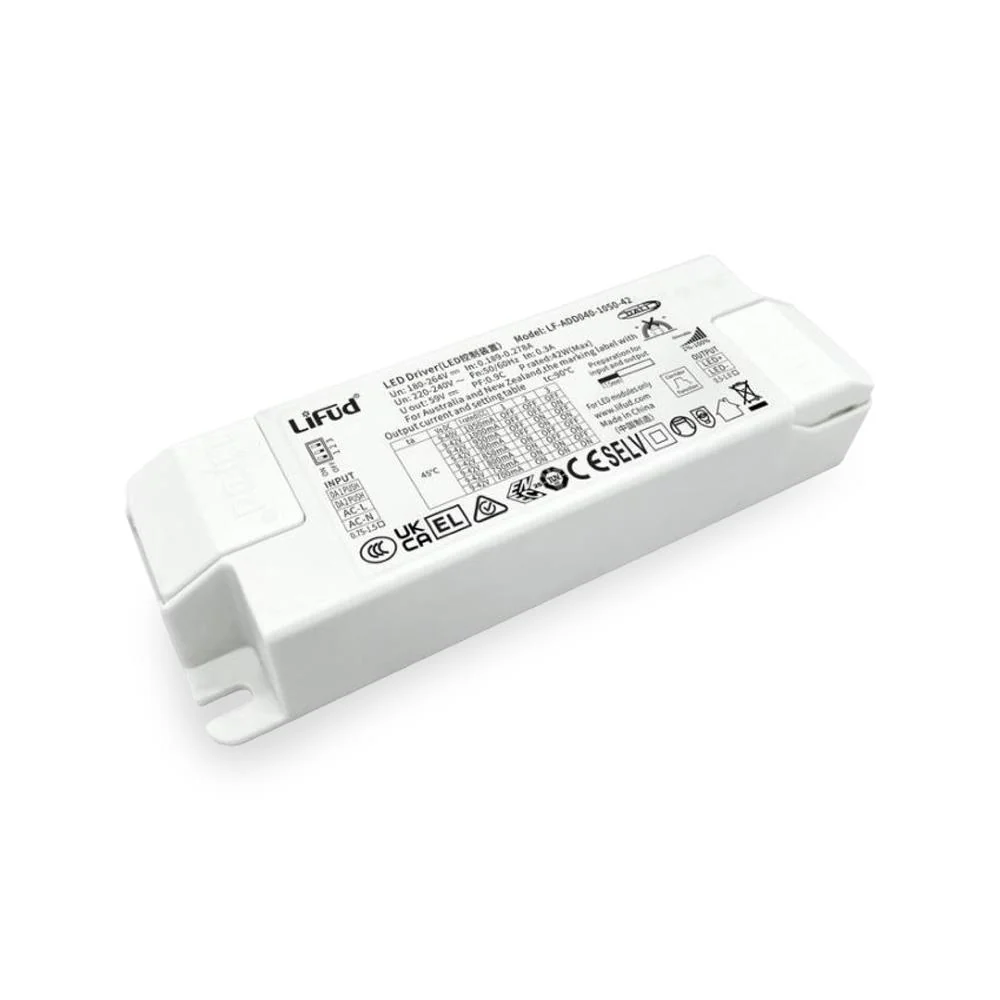 Lifud Driver 40W Salida: 9-40V 700-1050mA Dimable DALI/PUSH IP20 ...