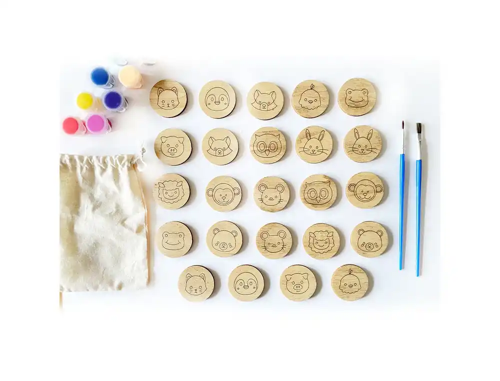 Wondee Kit para Colorear Figuras de Madera Sostenible con 12 Colores ...