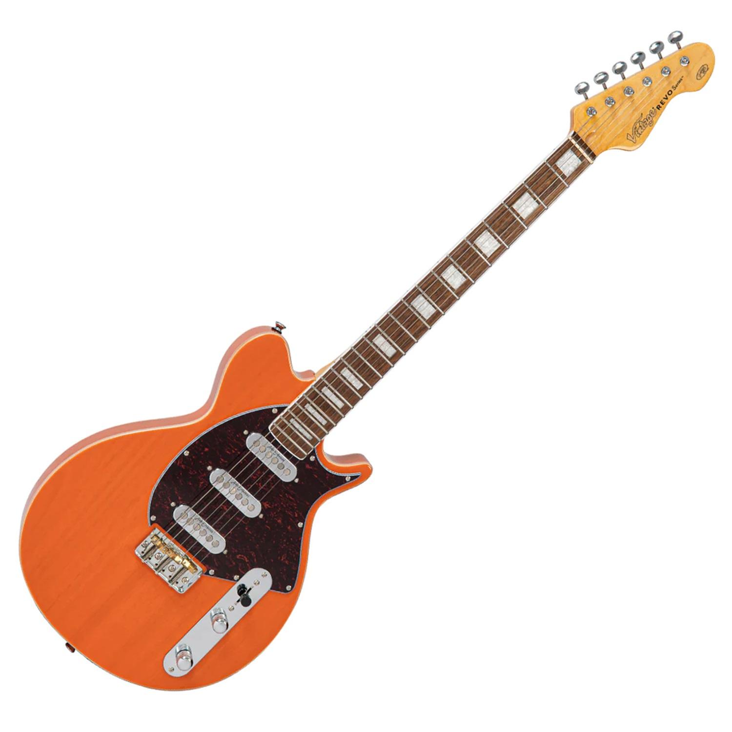 Vintage Revo Vision Trans Orange Guitarra Eléctrica - Bixoto.com