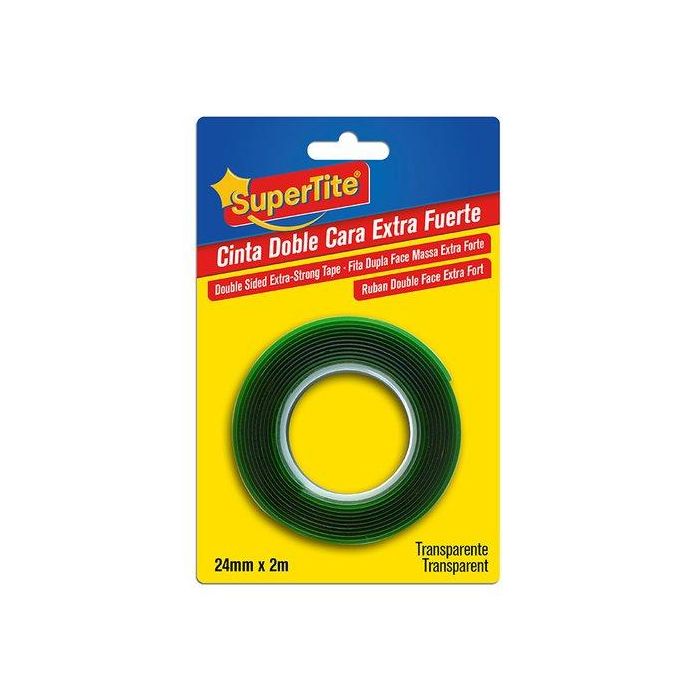 Cinta Doble Cara Supertite Rollo 2M X 24Mm Fuerte 12 unidades - Bixoto.com