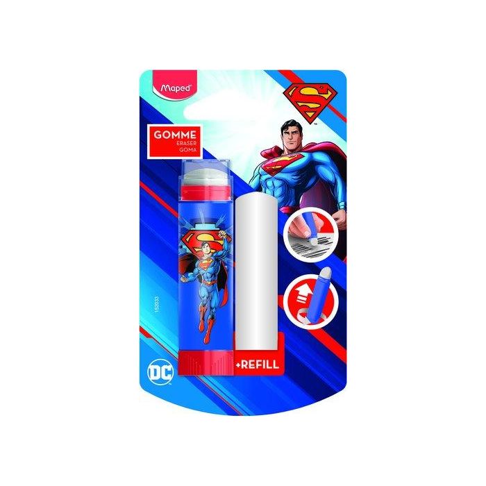 Portagomas Maped Superman Stick + Recambio Blister De 1 32 unidades ...