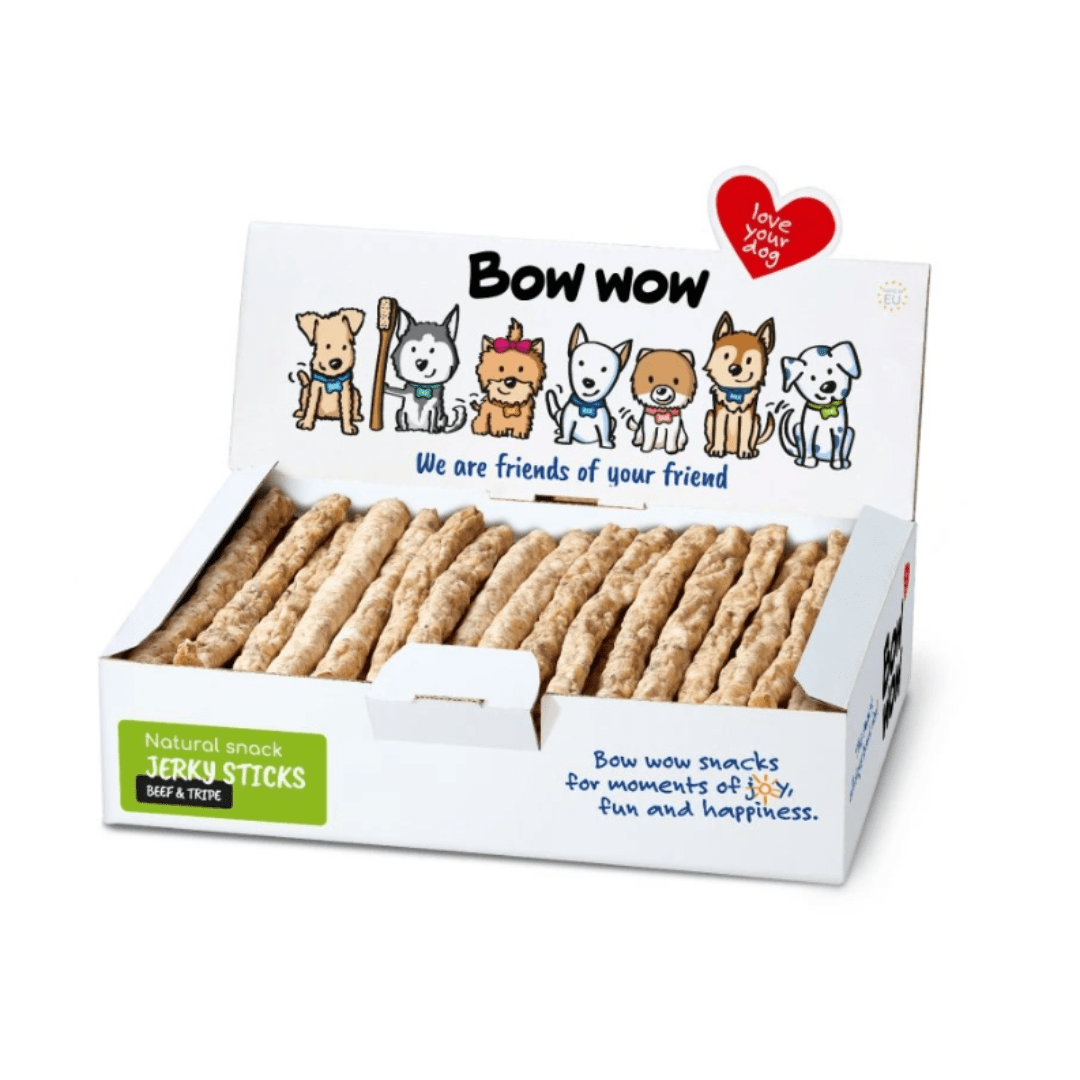 Bowwow Sticks Jerky Ternera y Tripa, 50 Unidades, Sin Cereales ...