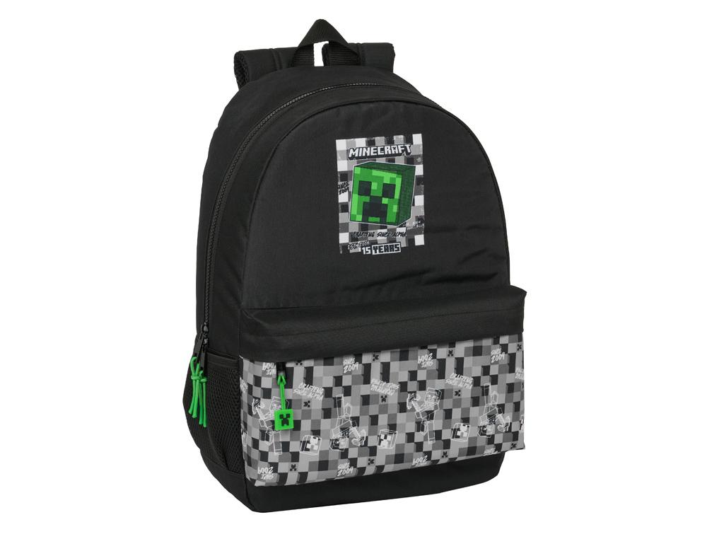 Mochila Escolar Minecraft Negro Verde Gris 30 x 46 x 14 cm - Bixoto.com
