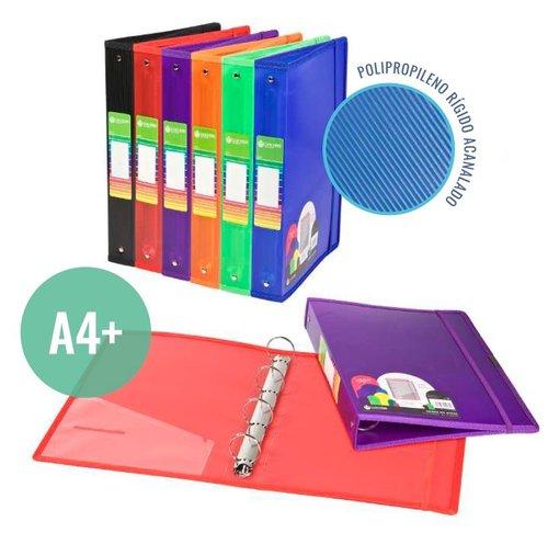 Carpeta De Anillas Carchivo Dune Pp A4+ 4 An.40Mm Expositor De 9 - Bixoto.com