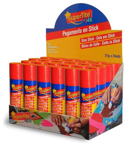 Barra De Pegamento Supertite 21G Expositor De 24 - Bixoto.com