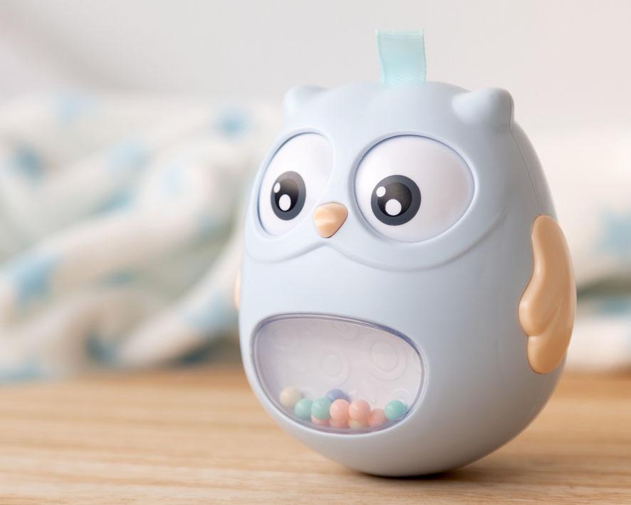 KioKids Juguete Tentetieso Búho Azul con Ojitos Móviles y Campanitas ...