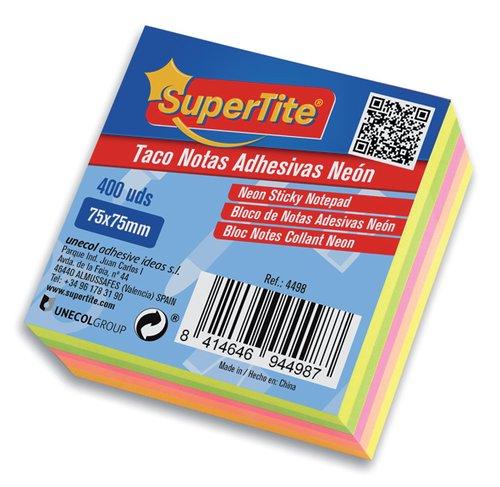 Taco Notas Supertite 75X75 Neon 400 Uds (Set de 6) - Bixoto.com