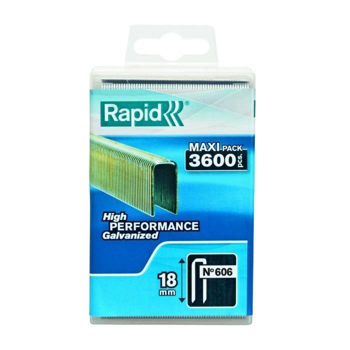 Rapid Grapas 3600 n° 606 de 18 mm Galvanizadas - Bixoto.com